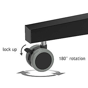 DlandHome Rolling Desk Adjustable Standing Desk, Mobile Side Table 31.4 Inches w/Wheels Adjustable C Table Movable Portable Laptop Computer Stand for Bed Sofa,Retro