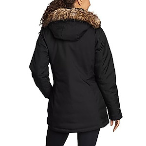 Eddie Bauer Women's Silver Lining Down Waterproof Rain Parka, Black, Medium