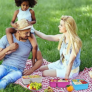 Caperci Premium Bento Box Adult Lunch Box for Older Kids - Leakproof 44 oz 3-Compartment Lunch Containers for Adults and Teens, Ergonomic Design, Built-in Utensil Set & BPA Free (Grey)