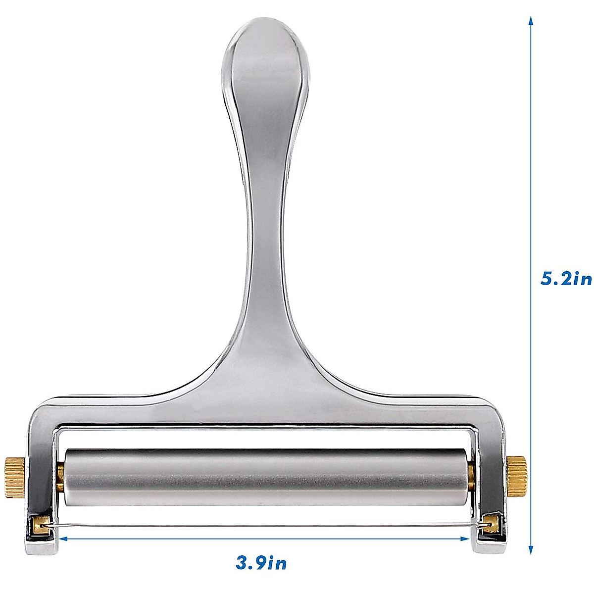 Metal Cheese Slicer Adjustable Thickness Wire Cheese Cutter for Semi-Hard Cheeses, Heavy Duty Wire Cheese Slicers (Silver)