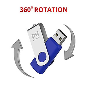 MOSDART 8GB USB 2.0 Flash Drive 5 Pack Swivel Bulk FAT32 Thumb Drives Jump Drive Zip Drive Memory Sticks with Led Indicator,Black/Blue/Red/White/Green (8 GB,5Pack,Multicolor)