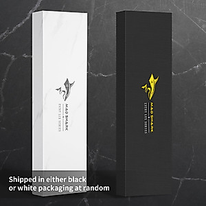 MAD SHARK Santoku Knife 8 Inch Chef Knife Ultra Sharp Asian Kitchen Knife, Forged High Carbon German Steel, Ergonomic Handle Design, Best Christmas Gifts for Women Men, Black