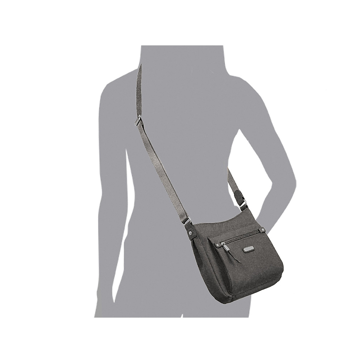 Baggallini Womens Uptown Bagg With Rfid Phone Wristlet Handbags, Gray, One Size US