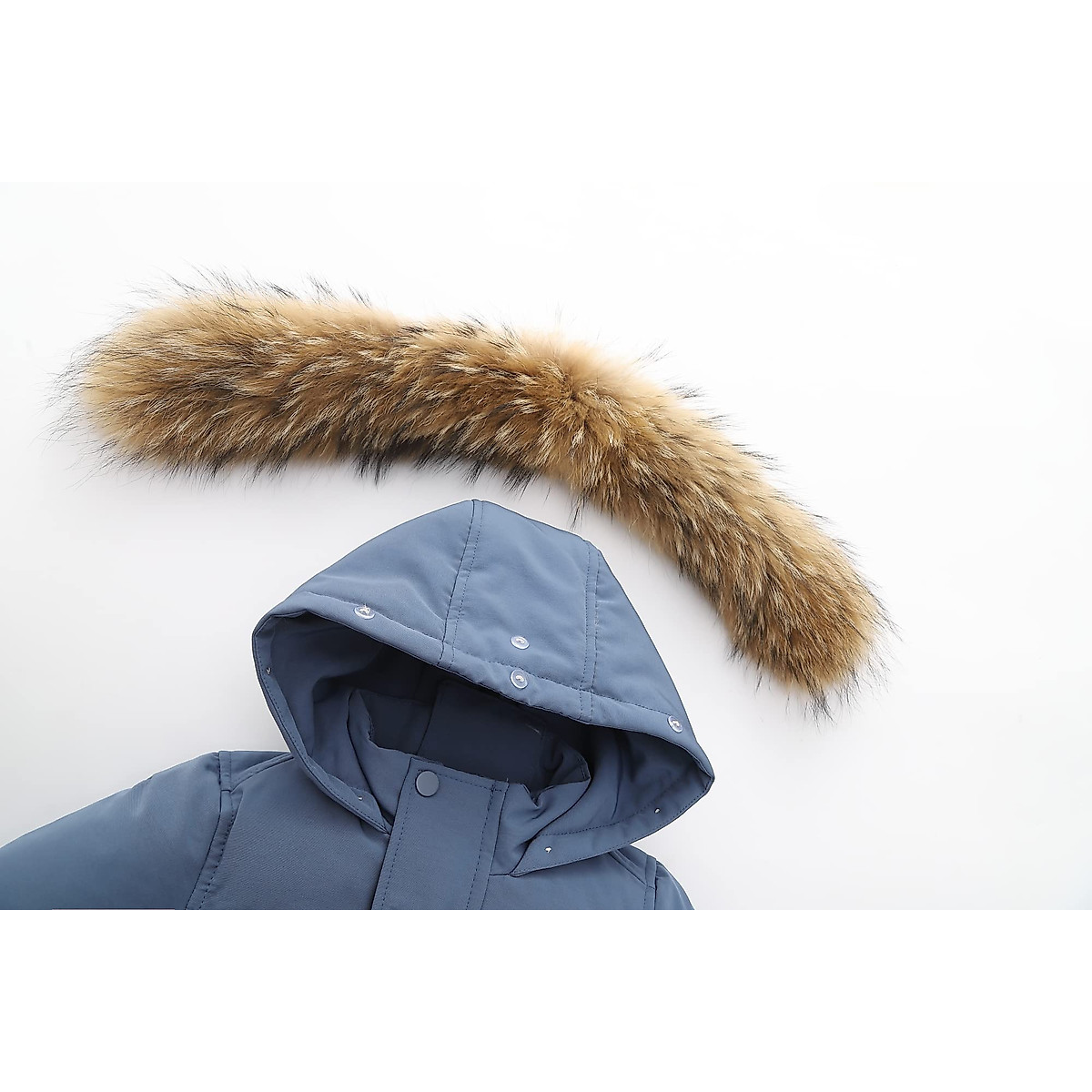 Fewlby Baby Snowsuit Infant Baby Boys Girls Romper Winter Down Jacket Hooded One-Piece Outwear Toddler Jumpsuit, Blue 18-21 Months