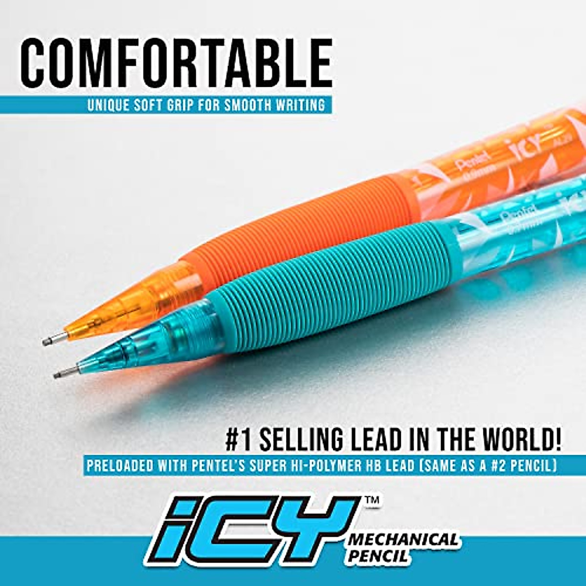 Pentel ICY Razzle-Dazzle Mechanical Pencil, 0.7mm, Assorted Barrels, Color May Vary, Pack of 12 (AL27RDBP12M)