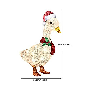 Fdrone Light Up Duck with Scarf Ground Outdoor Decoration Patio Yard Garden Plugin Christmas Decoration Solar Ground Lights 1 (A, One Size)