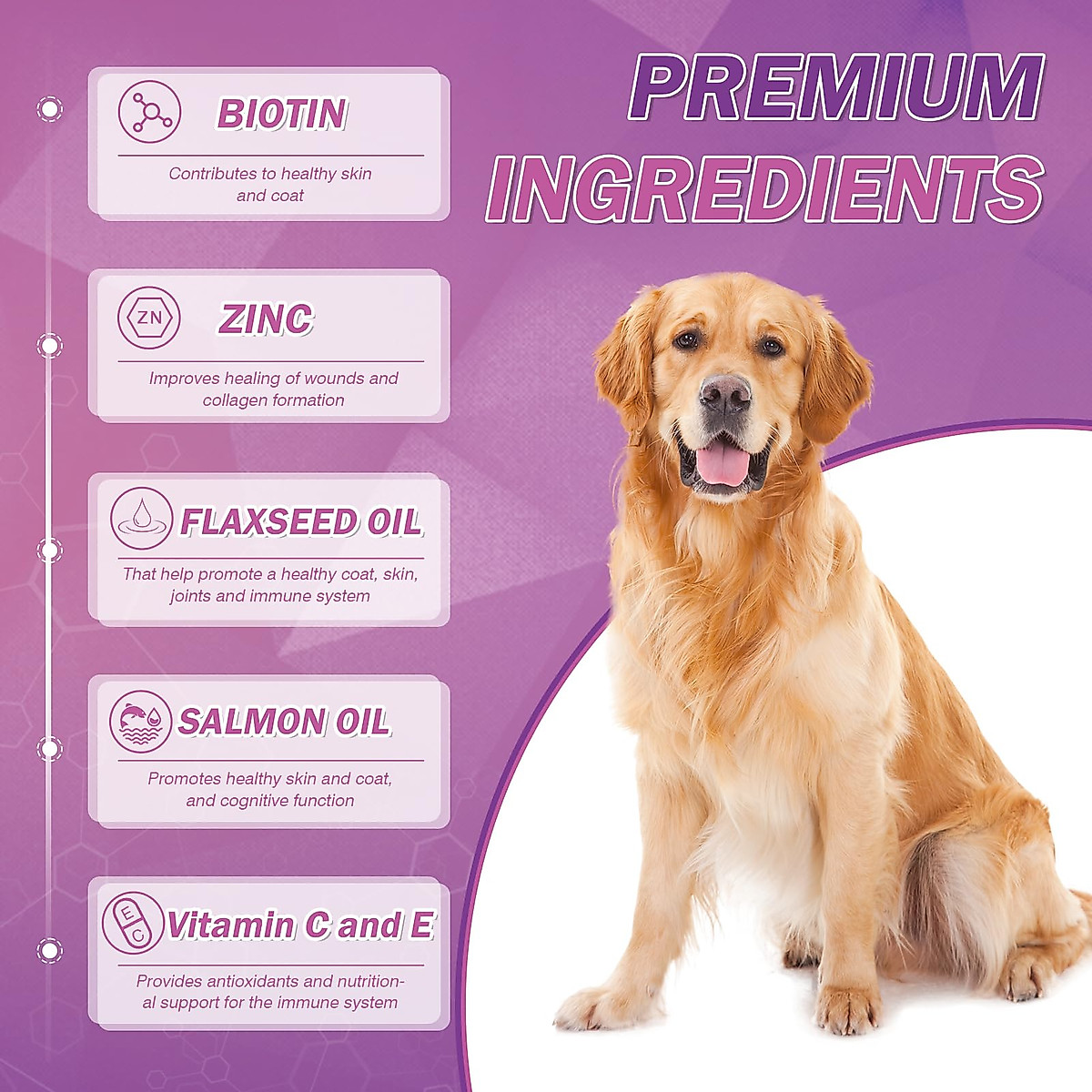 Omega 3 Fish Oil for Dogs Dog Skin and Coat Supplement Omega 3 for Dogs Shiny Coats Dog Skin Allergy Relief for Dogs Itching Reduce Shedding EPA & DHA Fatty Acids Salmon Oil Supplement 200 Ct