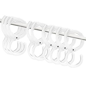 WWW 20 Packs Organizer for Closet - S Hooks- Plastic Hanging Hooks with Safety Adjustable Gear Purse Hangers for Closet which Saves Space Windproof Hook