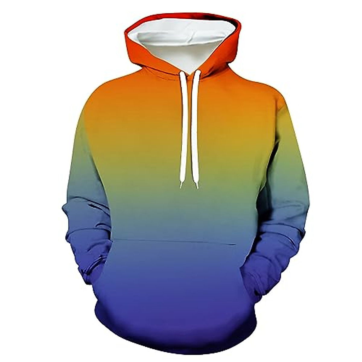 Jamgty Mens Fleece Hoodies Lightweight Long Sleeve Gradient 3D Graphic Print Pullover Sweatshirt for Christmas Halloween