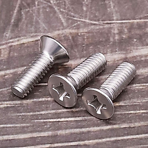 1/4-20 x 1 Flat Countersunk Head Machine Screws, Phillips Drive, 304 Stainless Steel 18-8, Full Thread, Coarse Thread UNC, 25 PCS