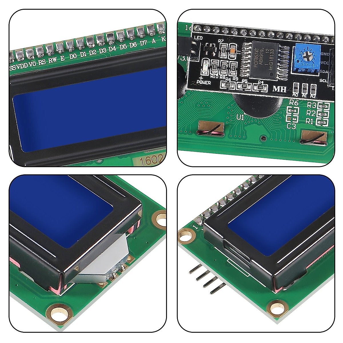 AITIAO 3 Pack 1602 LCD Display Module IC I2C TWI 16x2 Characters Serial Interface Adapter LCD Module for Raspberry Pi DIY Project IoT (Blue Display)