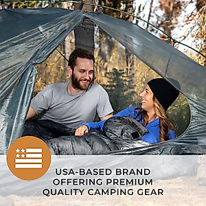 Hyke & Byke Katahdin 0°F Cold Weather Mummy Hiking & Backpacking Sleeping Bag - Synthetic 625 FP 4 Season Sleeping Bags for Adults - Ultralight Includes Compression Stuff Sack (Charcoal Gray, Long)