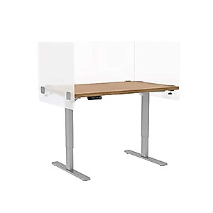 VaRoom Privacy Partition and Sneeze Guard, Frosted Acrylic Clamp-On Desk Divider – 48” W x 24”H Privacy Desk Mounted Cubicle Panel