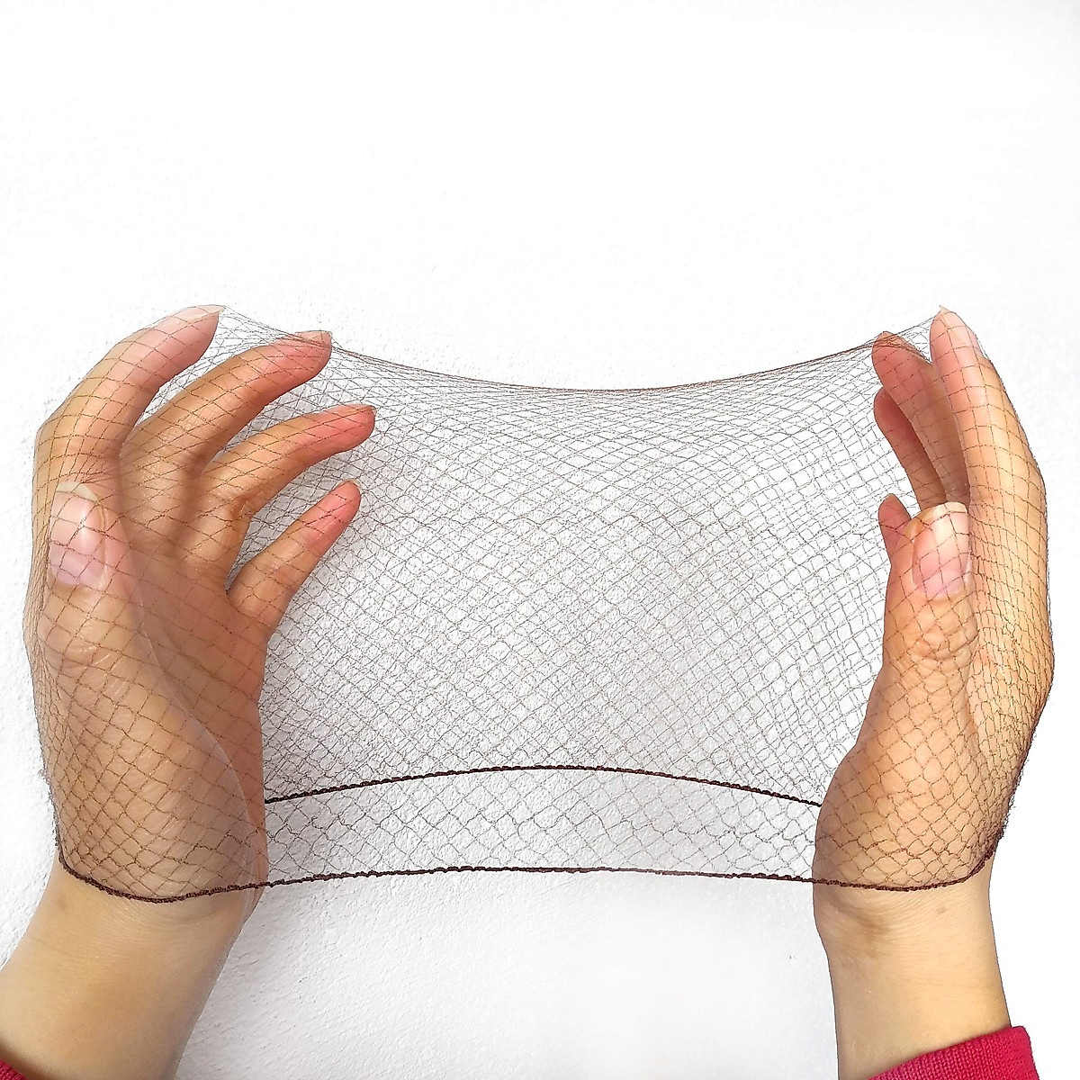 50 Pcs Hair Net 20 Inch Invisible Elastic Mesh Wig Hairnet for Bun Hair Making Food Service Workes (Bulk Packing,Dark Brown)