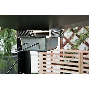 Megamaster 720-0982 5 Burner Propane Barbecue Gas Grill, Side Shelves with Hooks, for Outdoor Cooking, Patio, Garden Barbecue Grill, 50000 BTUs, Open Chart, Black