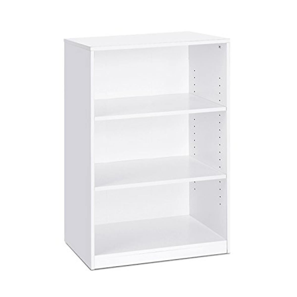 Furinno 5-Cube Open Shelf, White & Jaya Simple Home 3-Tier Adjustable Shelf Bookcase, White