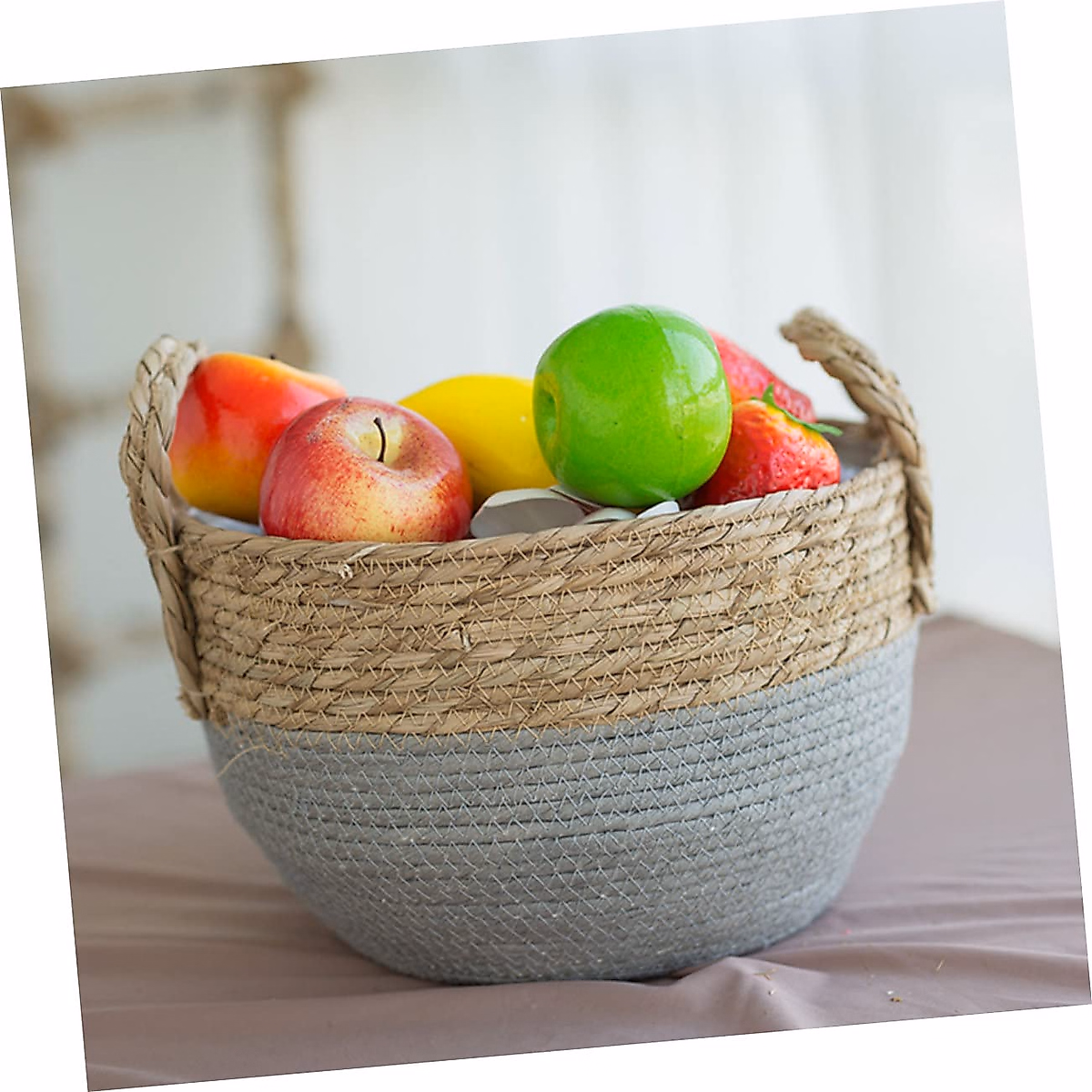 TOYANDONA 2pcs Straw Storage Basket Woven Plant Pot Blanket Basket Rattan Planter Planter Seagrass Plant Basket Round Key Bowl Straw Plant Basket Baskets Snack Child Storage Rack
