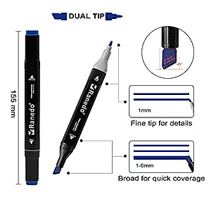 Alcohol Markers, 80 Colors Coloring Pens, Professional Dual Tip Permanent Art Marker Pens, Alcohol Based Markers with 2 Bonus Pens and Carrying Case for for Kids, Adults Painting Coloring Sketching