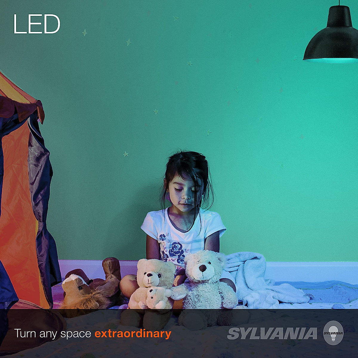 Sylvania LED Flood PAR38 Green Light Bulb, Efficient 9W, Non-Dimmable, 5 Year, E26 Medium Base - 1 Pack (40829)