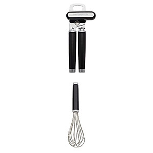 KitchenAid Classic Multifunction Can Opener/Bottle Opener, 8.34-Inch, Black and KitchenAid KE060OHOBA Classic Utility Whisk, One Size, Black 2