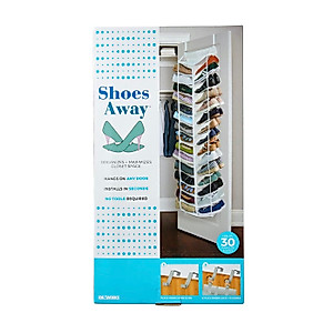 IdeaWorks 82-3054TV Away Hanging Shoe Organizer, White, 15.5"x8.25"x3.5"