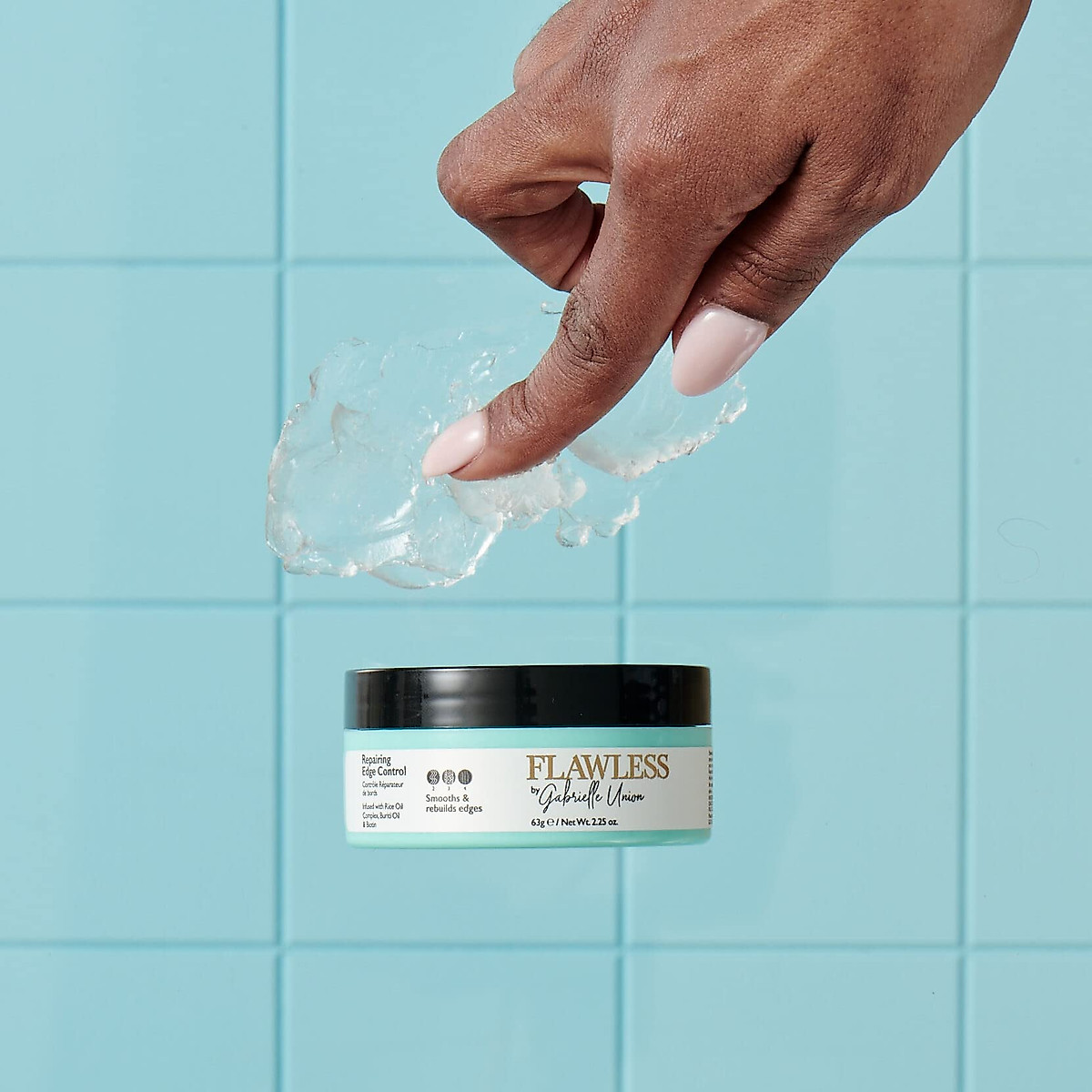 Flawless by Gabrielle Union - Repairing Edge Control, with Biotin and Rice Oil Complex for Curly and Coily Hair, 2.25 OZ