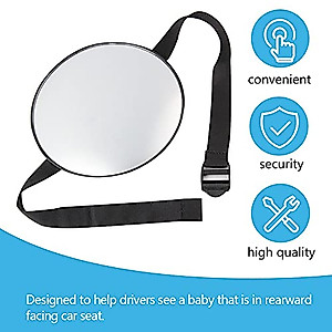 Kiminors Car Safety Easy View Back Seat Mirror Baby Facing Rear Ward Child Infant Care,white,