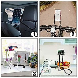 Smart Mobile Phone Stands,Universal Hanging on Neck Cell Phone Mount Holder, Flexible Lazy Bracket DIY Free Rotating for Multiple Functions（Black）