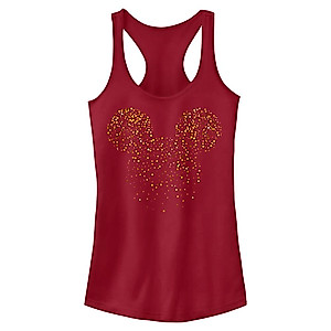 Disney Classic Mickey Confetti Fill Women's Fast Fashion Racerback Tank Top, Scarlet, Medium