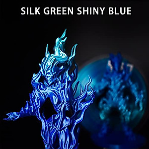 (2 Items) 1kg Silk Green Shiny Blue & 1kg Shiny Blue Green Purple PLA Filament, Shiny Color Change Rainbow PLA Filament, 3D Printer Filament, PLA Filament 1.75mm +/- 0.02mm