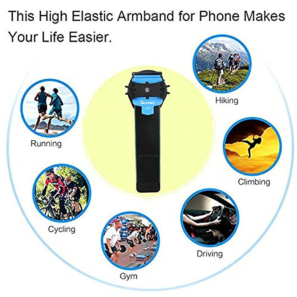 360 Running Armband Phone Holder for Samsung Galaxy Note 20 Ultra, S20 S21 Ultra, S20+ S21 Plus, Note 10 Lite 10 Plus 9, S10 Lite Plus, A11 A21 A51 A71 A10S A20S A21S LG Stylo 6 V60 K51 Velvet (Black)