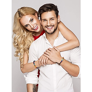 Tatuo 4 Pcs 8mm Natural Lava Rock Bracelet for Men Aromatherapy Essential Oil Diffuser Bracelet Stone Anxiety Beads Bracelets