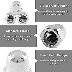 Zorveiio 5/16-18 Acorn Hex Cap Nuts, 304 Stainless Steel Hex Nut Set, Plain Finish, Pack of 25