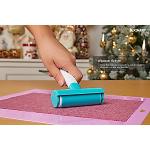 Xinart 45mm Rotary Cutter for Fabric, Brayer Rollers & Mat Remover Tools Set for Fabric Crafting, Reusable Sticky Lint Rollers Tool for Clothes/T-Shirts Heat Transfer Projects