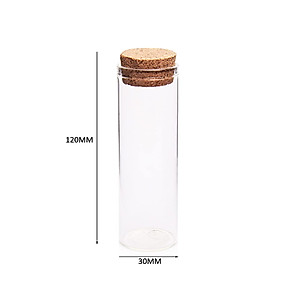 VASANA 10PCS 60ml/2oz Test Tube Glass Vials Bottles Jars Container with Wood Cork Stoppers for Candy Tea Liquid Dispenser (UKZ22404T)