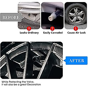 4PCS Tire Valve Stem Caps, Aluminum Tire Valve Cap Set, Universal Stem Covers for Cars Trucks Motorcycles SUVs and Bikes