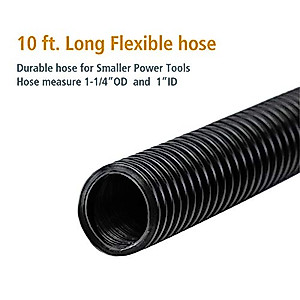 POWERTEC 70175 Dust Collection Hose with Fittings Plus Two Reducers , Black