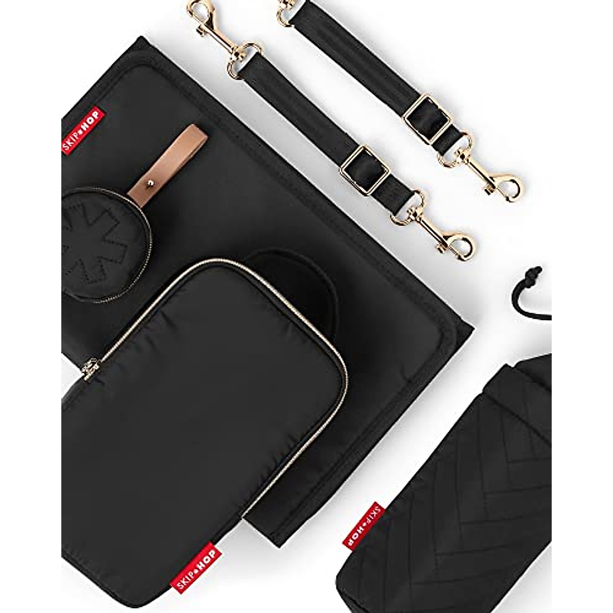 Skip Hop Diaper Bag Backpack: Suite 6-in-1 Diaper Backpack Set, Multi-Function Baby Travel Bag with Changing Pad, Stroller Straps, Bottle Bag and Pacifier Pocket, Black