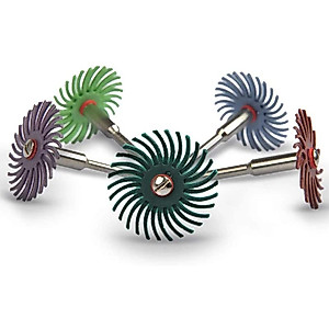 75Pcs 1 Inch Radial Bristle Disc Brush with 1/8" Shank Abrasive Bristle Disc Set for Wood Jewelry Mold Polishing.- Mixed Grit 80/200/320/400/600/1000/2000