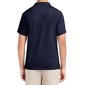 IZOD Men's Young Short Sleeve Performance Polo Shirt, Navy Blue-410
