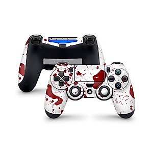 ZOOMHITSKINS Compatible with PS4 Controller Skin, Blood Bleeding Descent Mystery Horror Spot, Durable, 3M Vinyl, Made in The USA
