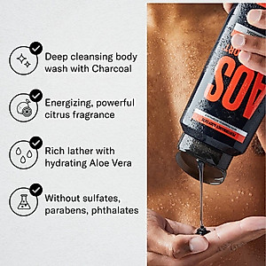 Art of Sport Men’s Body Wash, Charcoal Activated Shower Soap, Citrus Fragrance, Made with Natural Botanicals, Moisturizing Tea Tree Soap, Made for Athletes, Compete Scent, 16 fl oz (Pack of 2)