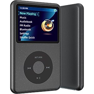 128G Innioasis Mp3 Player with Bluetooth, 2.4" Portable Mini HiFi Sound Bluetooth Walkman Digital Music Player with FM Radio Long Batter Life for Kids (Grey)