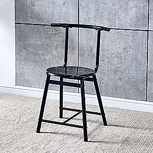 QIHANG-US 3-Piece Small Dining Table Set, Wood Kitchen Table with 2 Chairs, Marble Look Oval Dinette Set with Metal Legs, Black