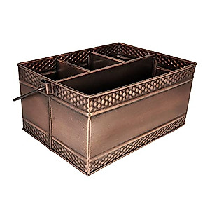 Set of 2 Copper Flatware Organize for Kitchen, Farmhouse Utensil Caddy, Durable Copper Metal Condiment Holder, Bar Accessories, For Restaurants and Homes, Napkin Holder