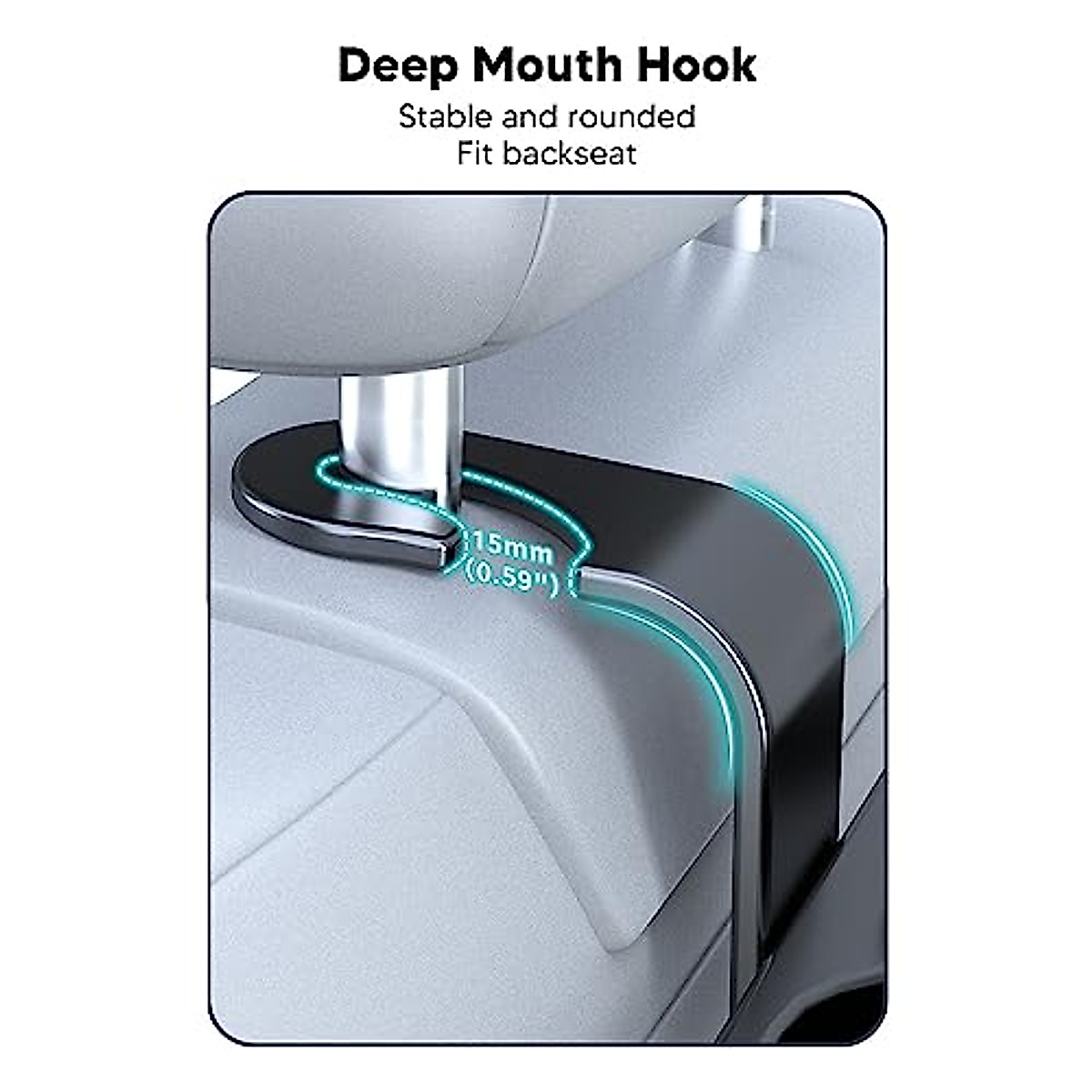 Car Back Seat Cup Organizer Cell Phone Drink Holder Headrest Backseat Holder Tray Black