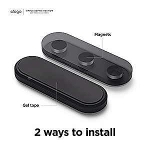 elago Magnetic Cable Management Buttons, Magnetic cable holder, Organize 3 Cables, Powerful magnets, Reusable Sticker Attaches to Surface, Desk Organization (Black)