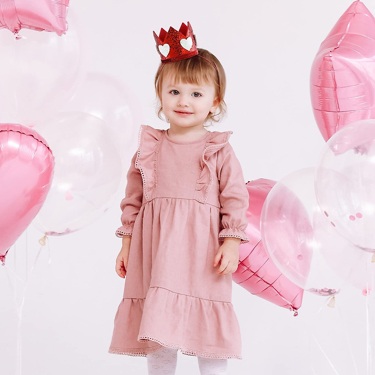 3 Pieces Galentine's Day Red Pet Party Crown, Reusable Crown for Dogs and Cats, Birthday Party Cat Kitten Headband, Adoption Celebration, Valentine's Day