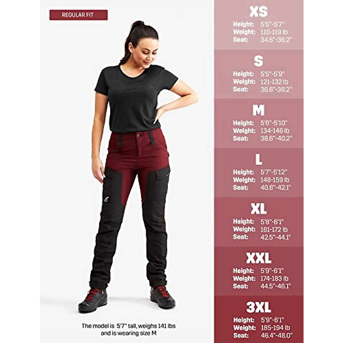 RevolutionRace Women’s GP Pants, Durable Pants for All Outdoor Activities, Bison Blood, XS