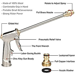 TANGNADE High Pressure Power Washer Water Spray Gun - Nozzle Wand Attachment Garden Hose